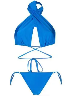 NOIRE SWIMWEAR Shiny-finish Bikini Set - Blue
