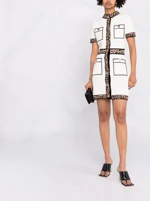 Philipp Plein Leopard Trim Mini Dress