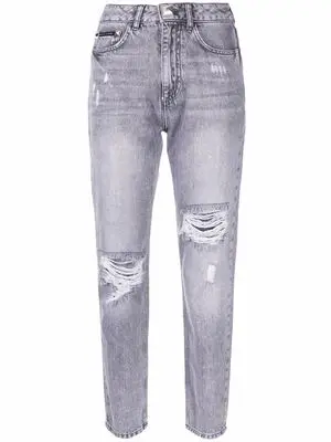 Philipp Plein Ripped Cropped Jeans