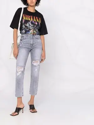 Philipp Plein Ripped Cropped Jeans