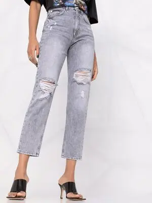 Philipp Plein Ripped Cropped Jeans
