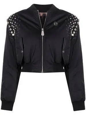 Philipp Plein Crystal-embellished Bomber Jacket - Black