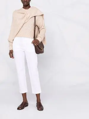 DONDUP Button-down Straight-leg Trousers - White