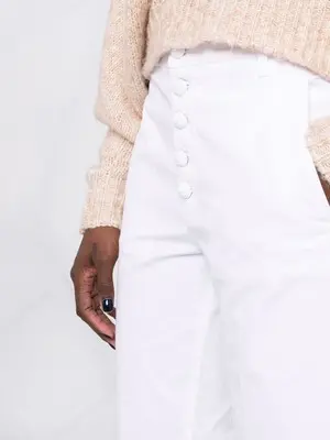 DONDUP Button-down Straight-leg Trousers - White