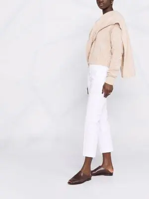 DONDUP Button-down Straight-leg Trousers - White