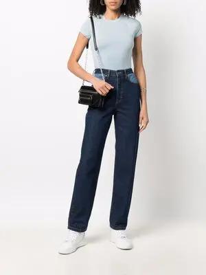 DIESEL® Cropped Fine-ribbed T-shirt