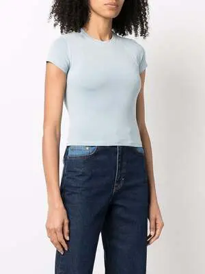 DIESEL® Cropped Fine-ribbed T-shirt