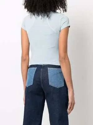 DIESEL® Cropped Fine-ribbed T-shirt