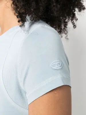 DIESEL® Cropped Fine-ribbed T-shirt
