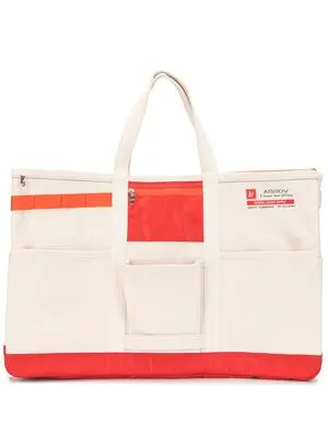 AS2OV Alberton Canvas Tote Bag - White
