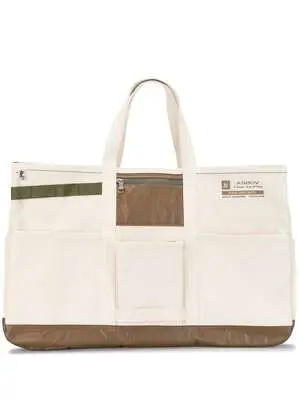 AS2OV Alberton Canvas Tote Bag - White