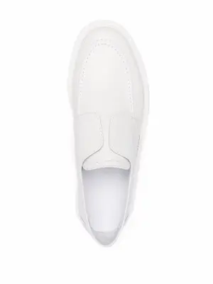 LE SILLA Tonal Leather Loafers - White