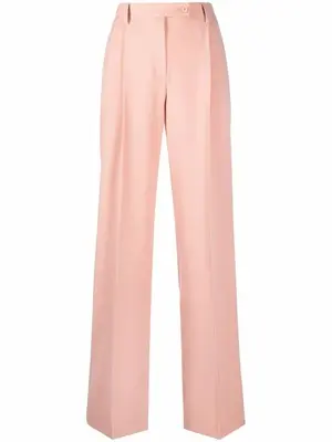 Alberta Ferretti High-waisted Wide-leg Trousers - Pink
