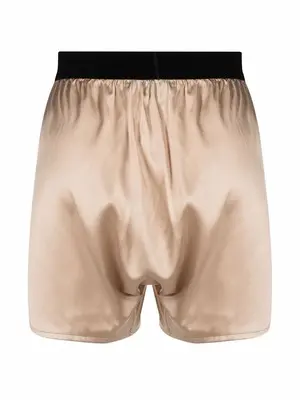 TOM FORD Logo-waist Silk Boxers - Neutrals