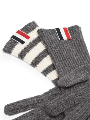 Thom Browne 4-bar Cashmere Gloves - Grey