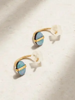 MELISSA JOY MANNING 14-karat Recycled Opal Huggie Earrings - Gold