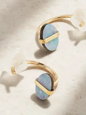 MELISSA JOY MANNING 14-karat Recycled Opal Huggie Earrings