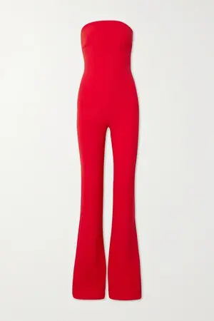 Safiyaa Safiyaa Myrine Strapless Stretch-crepe Jumpsuit Red