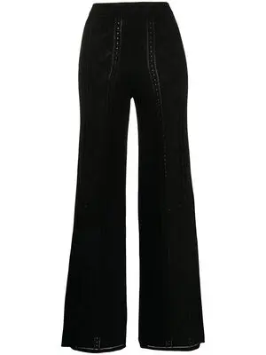 MARINE SERRE Crescent Moon Knit Wide-leg Trousers