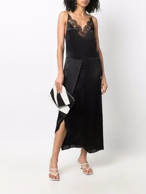 IRO PARIS Lace Trim V-neck Maxi Dress