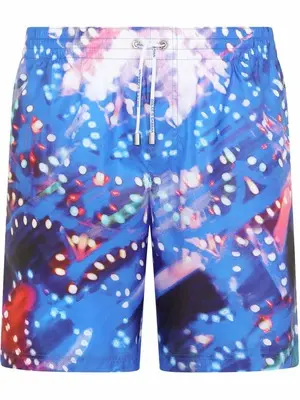 Dolce & Gabbana Graphic-print Swim Shorts - Blue