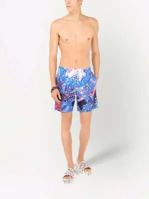 Dolce & Gabbana Graphic-print Swim Shorts - Blue