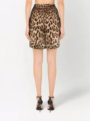 Dolce & Gabbana Leopard-print Silk Shorts