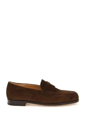 John Lobb JOHN LOBB SUEDE LEATHER LOPEZ PENNY LOAFERS Brown