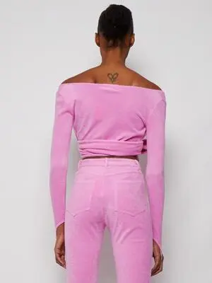 MAISIE WILEN Terry Cropped Dramady Top - Pink