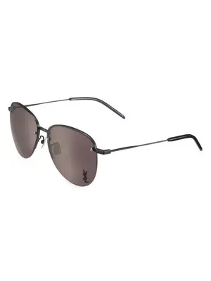 Saint Laurent Monogram Pin 61mm Aviator Sunglasses