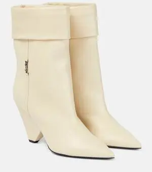 Saint Laurent Niki 85 Leather Ankle Boots