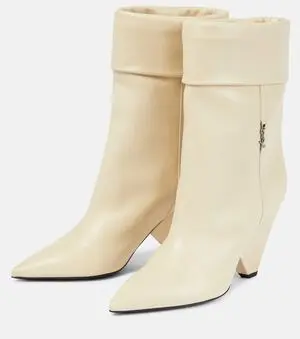 Saint Laurent Niki 85 Leather Ankle Boots
