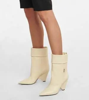 Saint Laurent Niki 85 Leather Ankle Boots