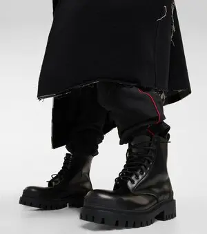 Balenciaga Strike Leather Ankle Boots - Black
