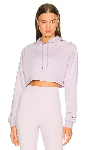 Adam Selman Cropped Hoodie In Lavender