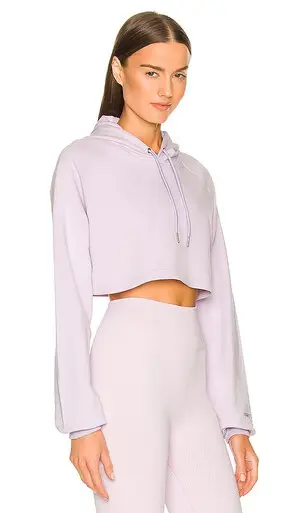 Adam Selman Cropped Hoodie In Lavender