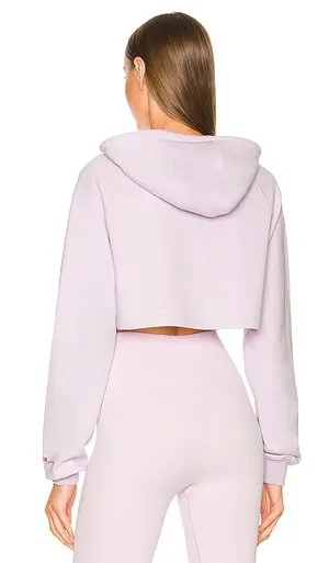 Adam Selman Cropped Hoodie In Lavender