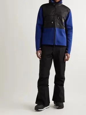 Moncler Logo-appliquéd Fleece And Tech-jersey Zip-up Jacket