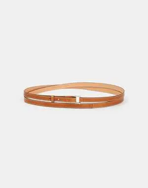Lafayette 148 New York Vachetta Leather Double Wrap Belt - Copper