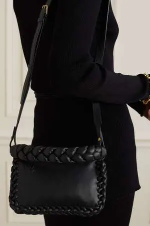 Altuzarra Black Braided Mini Leather Shoulder Bag