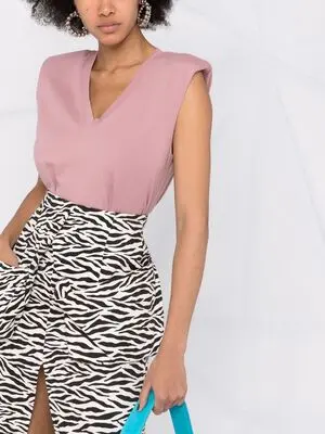 BLANCA VITA Sleeveless V-neck Top - Pink