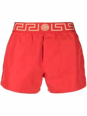 Versace Greca Border Swim Shorts - Red