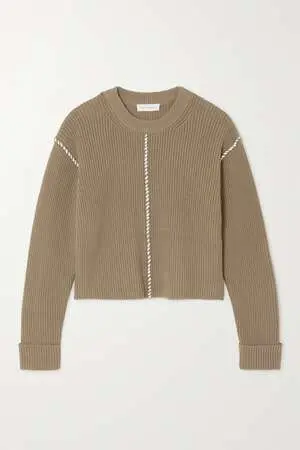 NINETY PERCENT Net Sustain Iris Organic Cotton-blend Sweater
