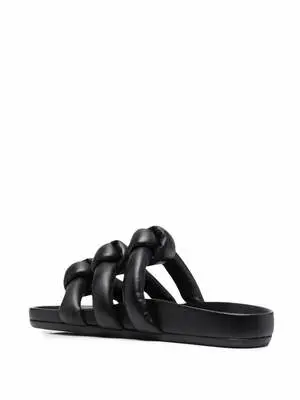 Rick Owens Granola Knot-detail Slides - Black
