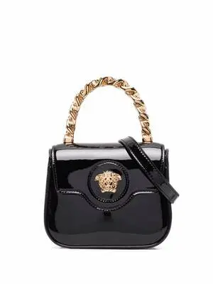 Versace La Medusa Patent Mini Bag - Black