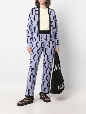 Kenzo All-over Logo Print Trousers - Purple