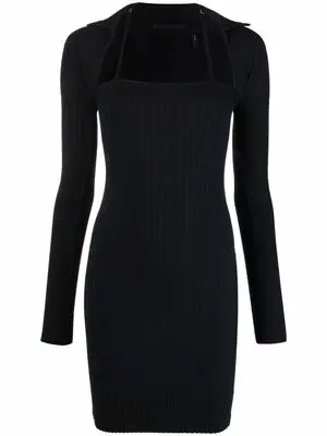Helmut Lang Rib-knit Mini Dress - Black