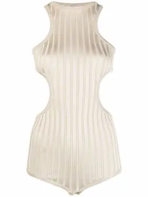 Emilio Pucci Silk Cut-out Bodysuit - Neutrals