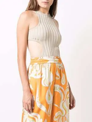 Emilio Pucci Silk Cut-out Bodysuit