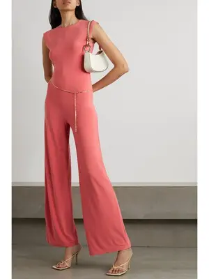 Norma Kamali Stretch-jersey Jumpsuit - Pink